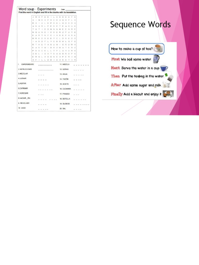 Sequence Words 3rd Grade | PDF