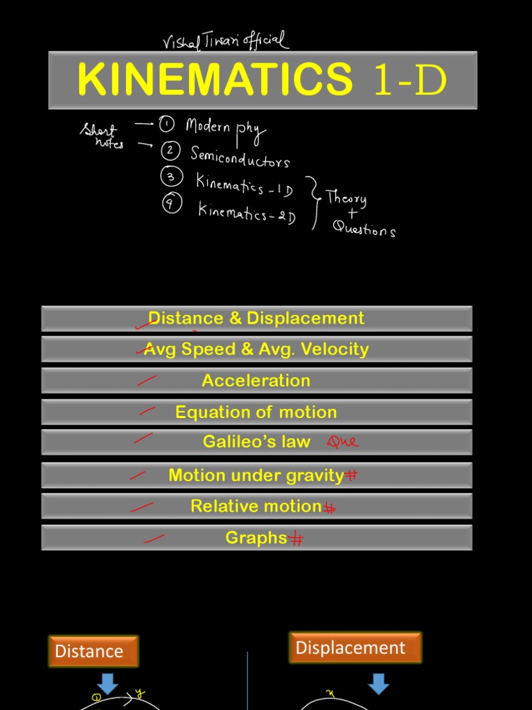 Kinematics Theory + Questions | PDF | Velocity | Acceleration
