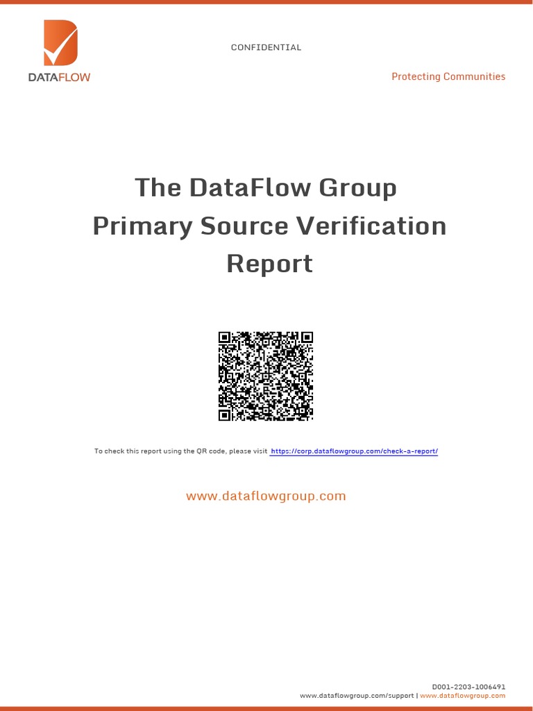 The Dataflow Group Primary Source Verification: Confidential | PDF | Physician | Social Programs