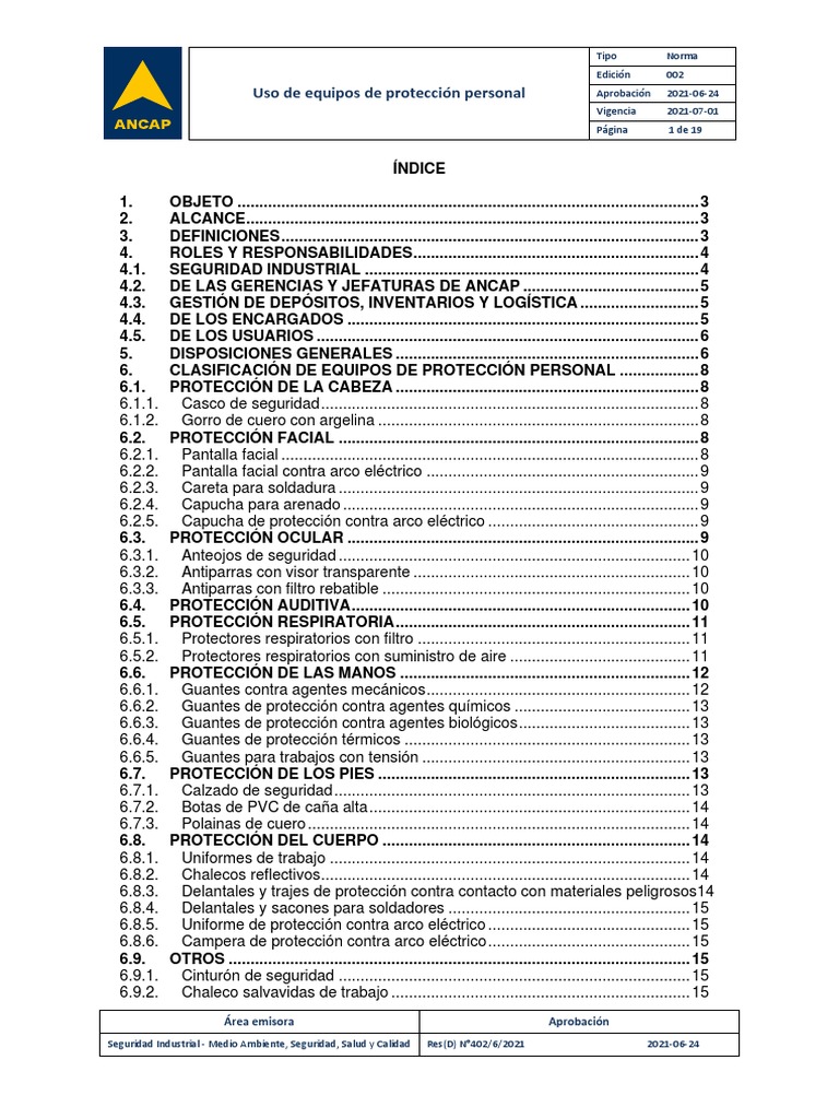 Ejemplo Plan de Dotación de Epp | PDF | Guante | Construcción