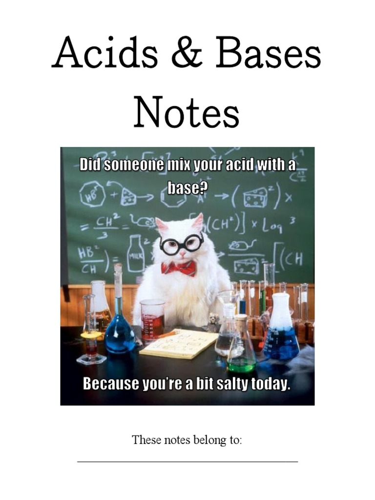 Acids and Bases Notes Outline | Download Free PDF | Chemistry | Titration