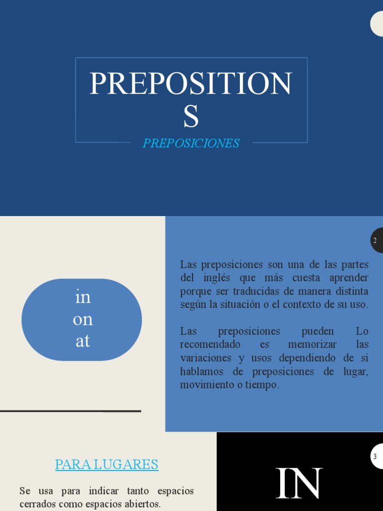 Prepositions | PDF | Preposición y Postposición | Unidades Semánticas