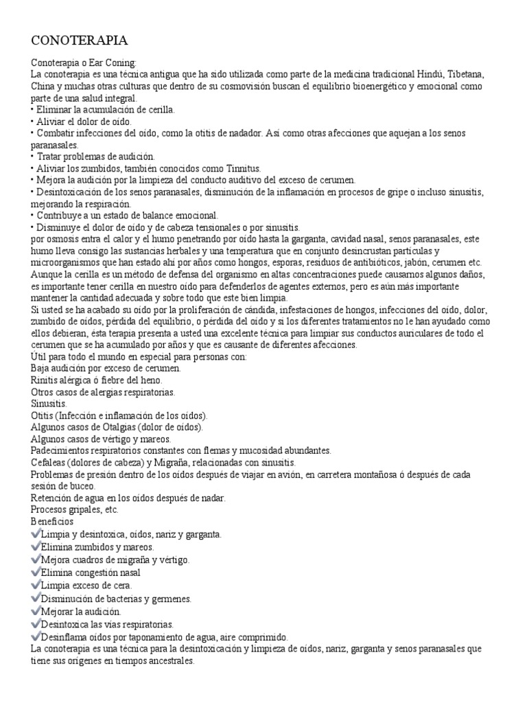 CONOTERAPIA | PDF | Oído | Alergia