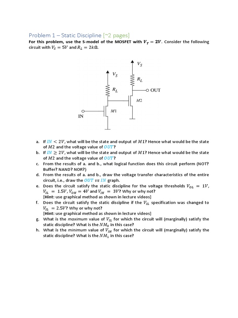CSE251 Final Summer 2021 | PDF | Cmos | Mosfet