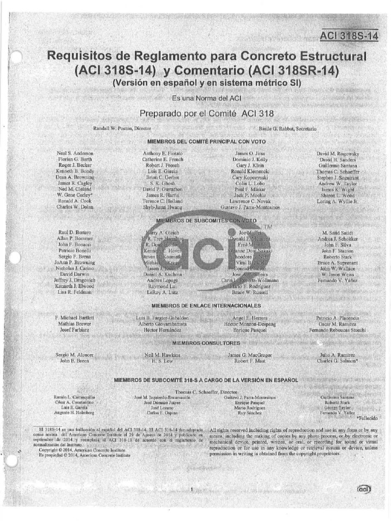 Aci 318s-14 Requisitos de Reglamento para Concreto Estructural | PDF