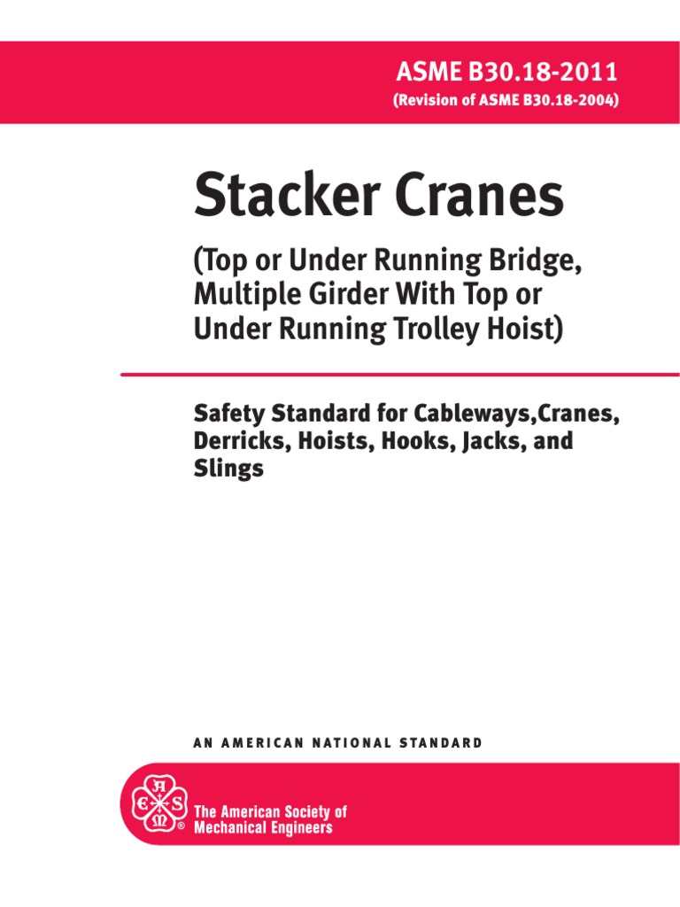 Asme B30.18 (2011) | PDF | Crane (Machine) | Brake