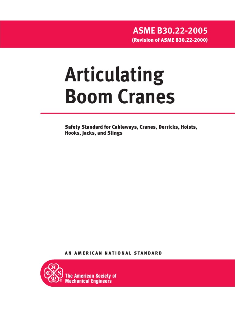 Asme B30.22 (2005) | PDF | Crane (Machine) | Manufactured Goods