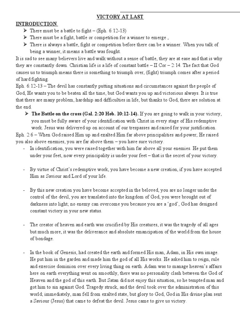 Victory at Last | Download Free PDF | Satan | Devil