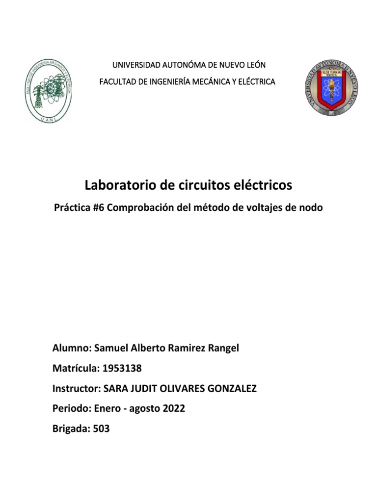 Práctica 6 Comprobacion Del Metodo de Voltajes | PDF