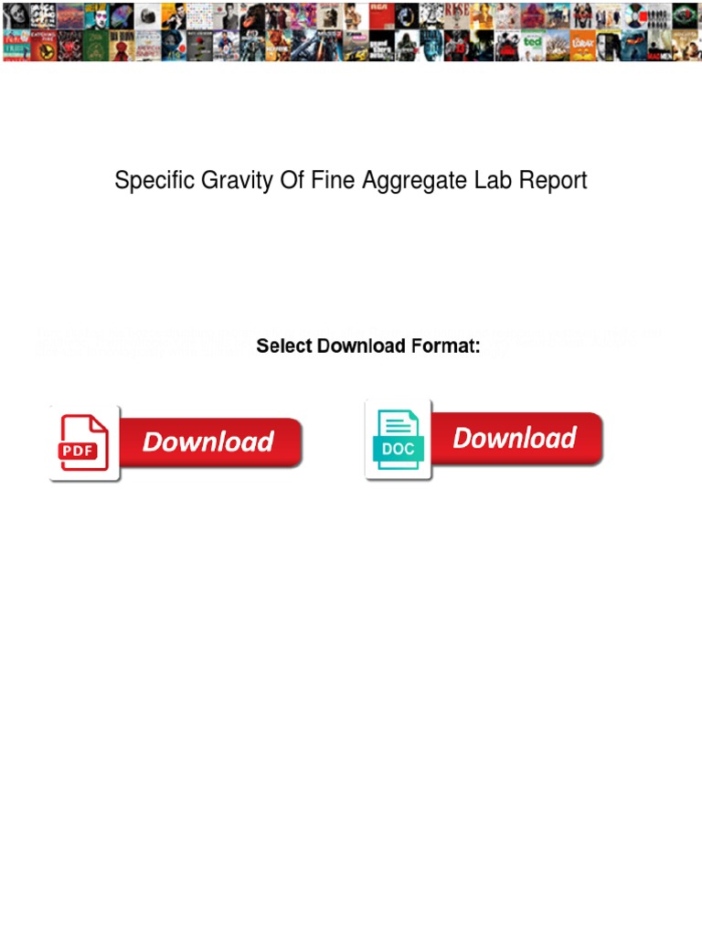 Specific Gravity of Fine Aggregate Lab Report | Download Free PDF ...
