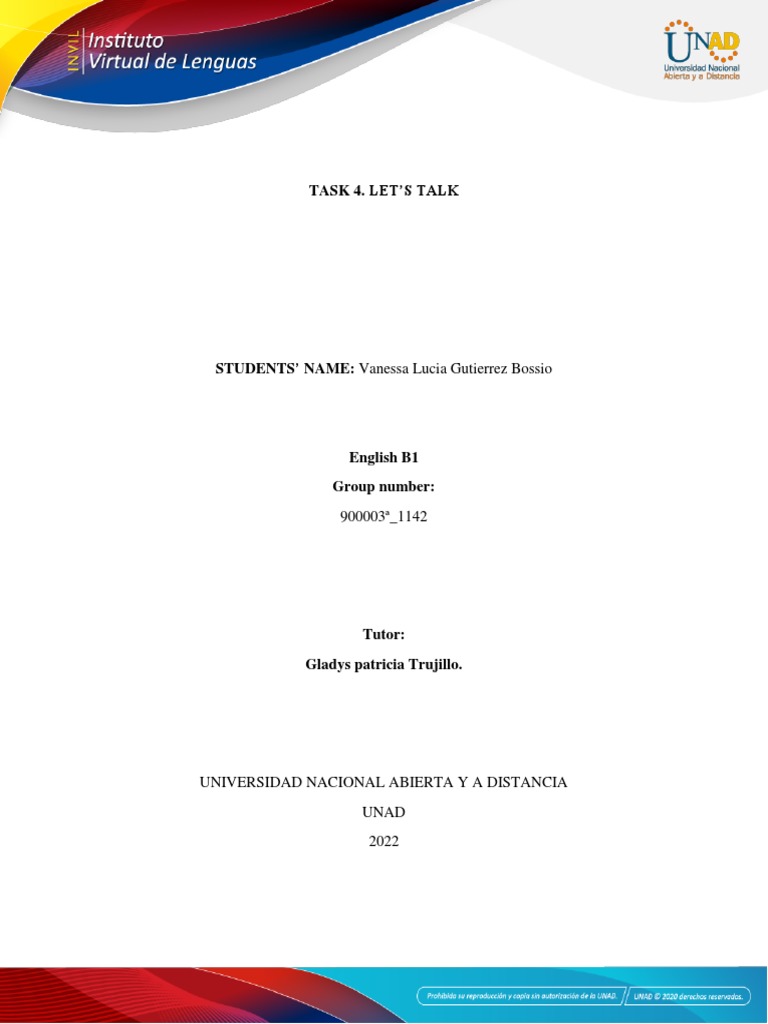 Task 4. Let'S Talk | PDF