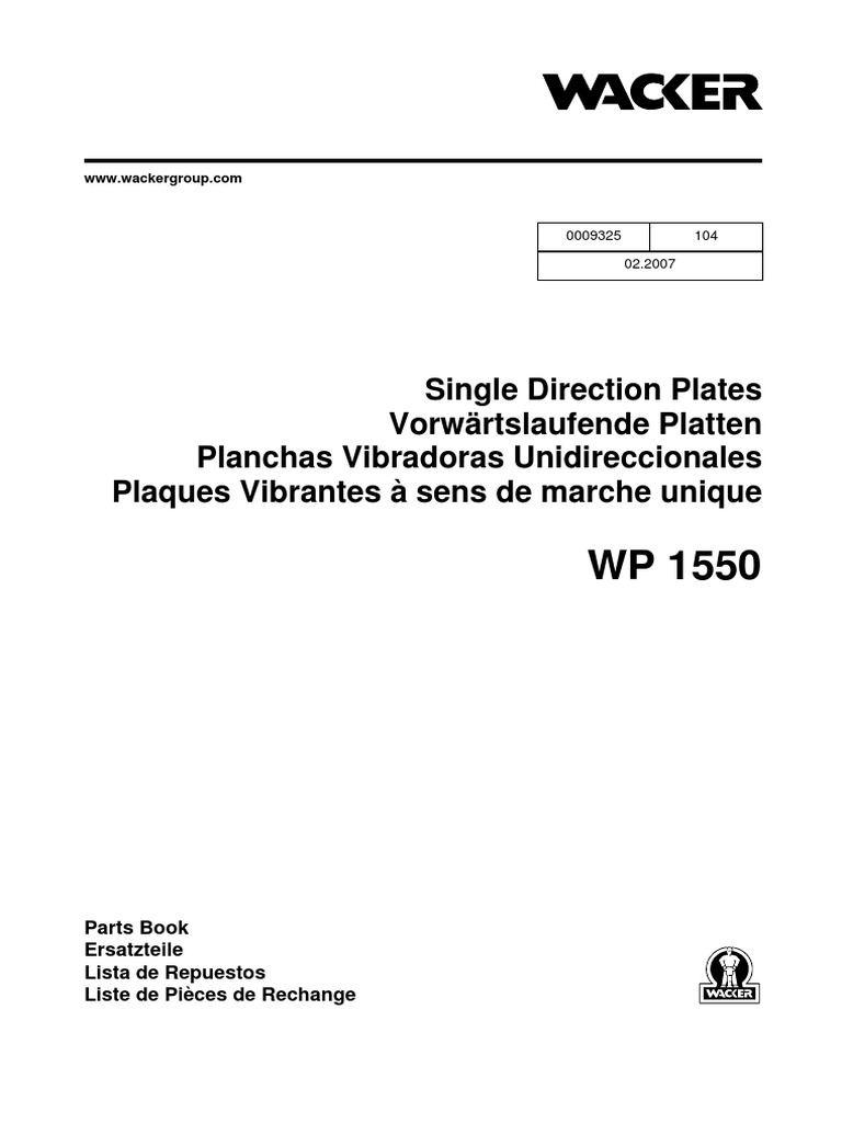 Manuel de pièces WP 1550 Wacker | PDF | Propulsion | Biens manufacturés