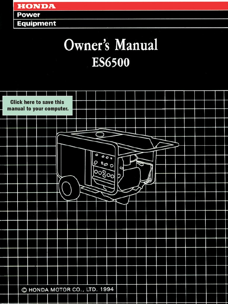 Generador Honda ES6500-31ZA0720 - NS - EA1-1040046 | PDF