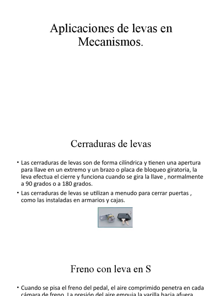 Aplicaciones De Levas En Mecanismos Pdf