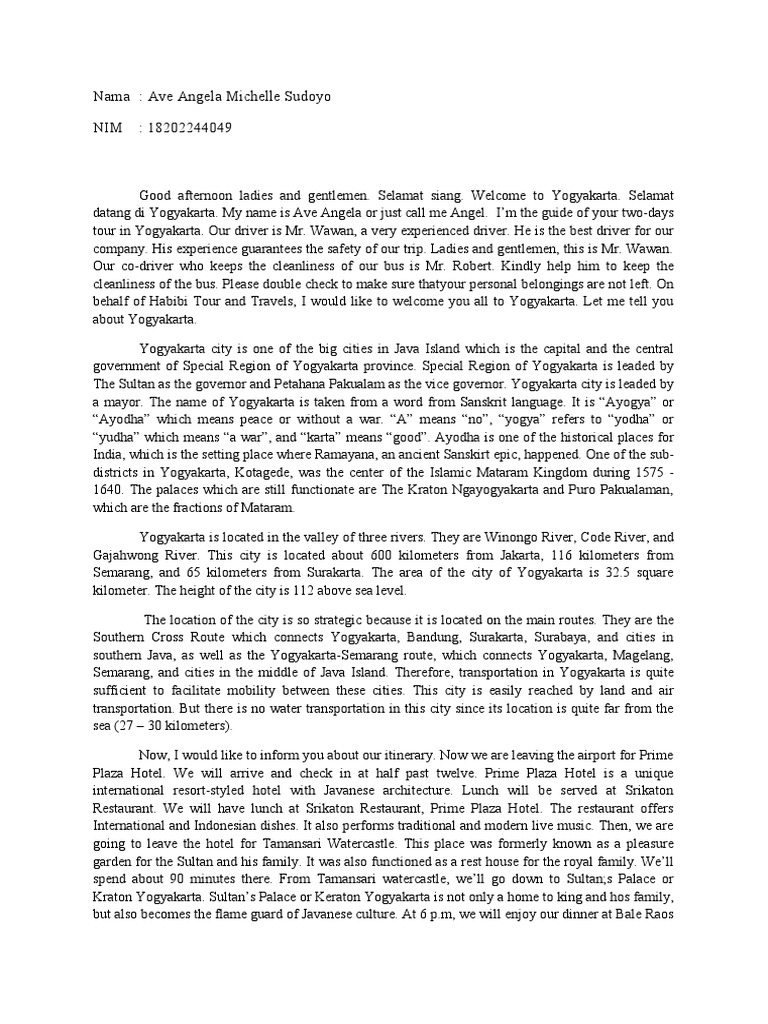 Ave Angela Michelle Sudoyo - Script Guiding | PDF