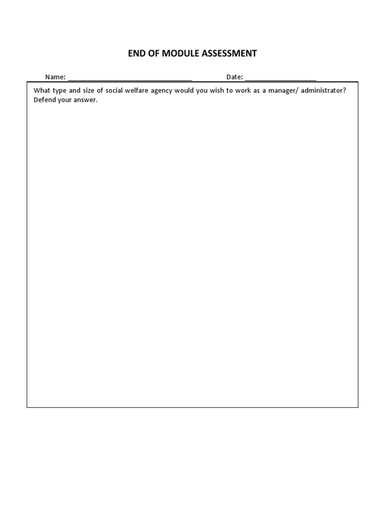 End of Module Assessment | PDF