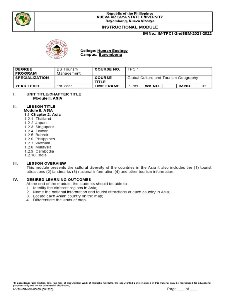 Chapter 2 - Global Culture and Tourism Geography | PDF | Vietnam | Malaysia