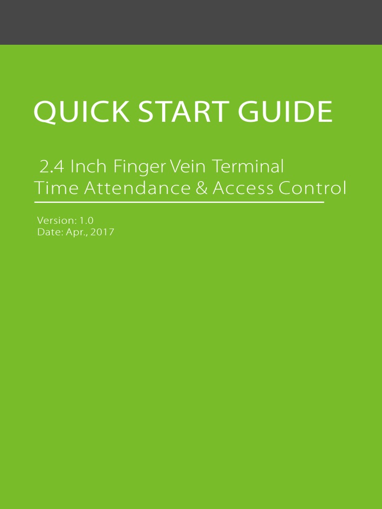 2.4 Inch Finger Vein Terminal Quick Start Guide V1.0-20170421 | PDF | Ip Address | Computer ...