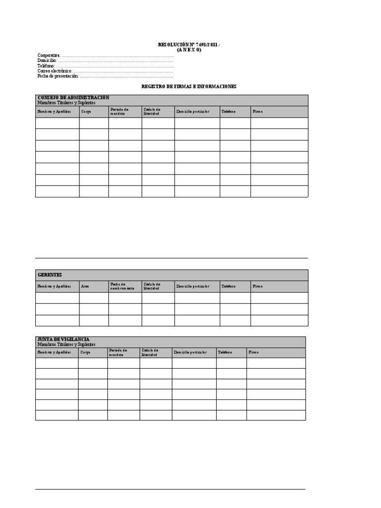 Registro de Firmas e Informaciones | PDF