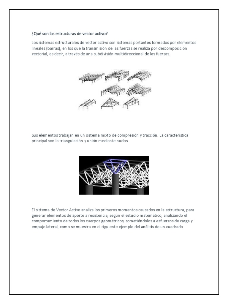 Qué Son Las Estructuras de Vector Activo | PDF | Braguero | Ingeniería de Edificación