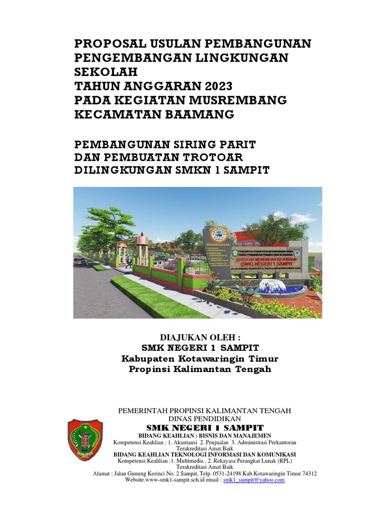 Proposal Pembangunan SMK Negeri 1 Sampit | PDF | Karier & Perkembangan