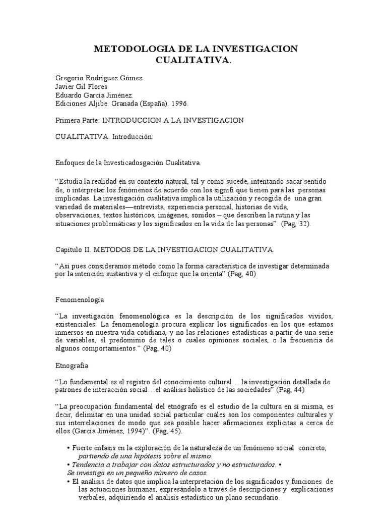 Investigacion Cualitativa | PDF | Caso de estudio | Teoría