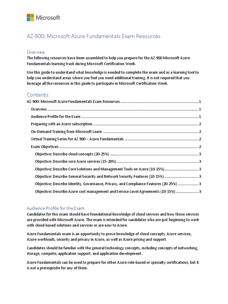 AZ-900 Study Guide | PDF | Microsoft Azure | Cloud Computing