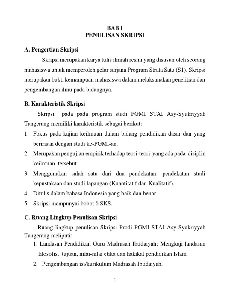 Buku Panduan Penulisan Skripsi PGMI 2021 - New - 10 Maret 2022 | PDF