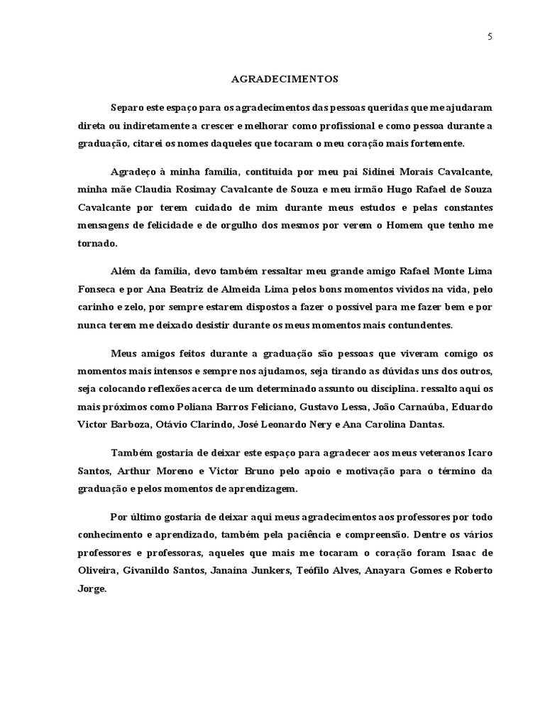 Agradecimentos TCC | PDF