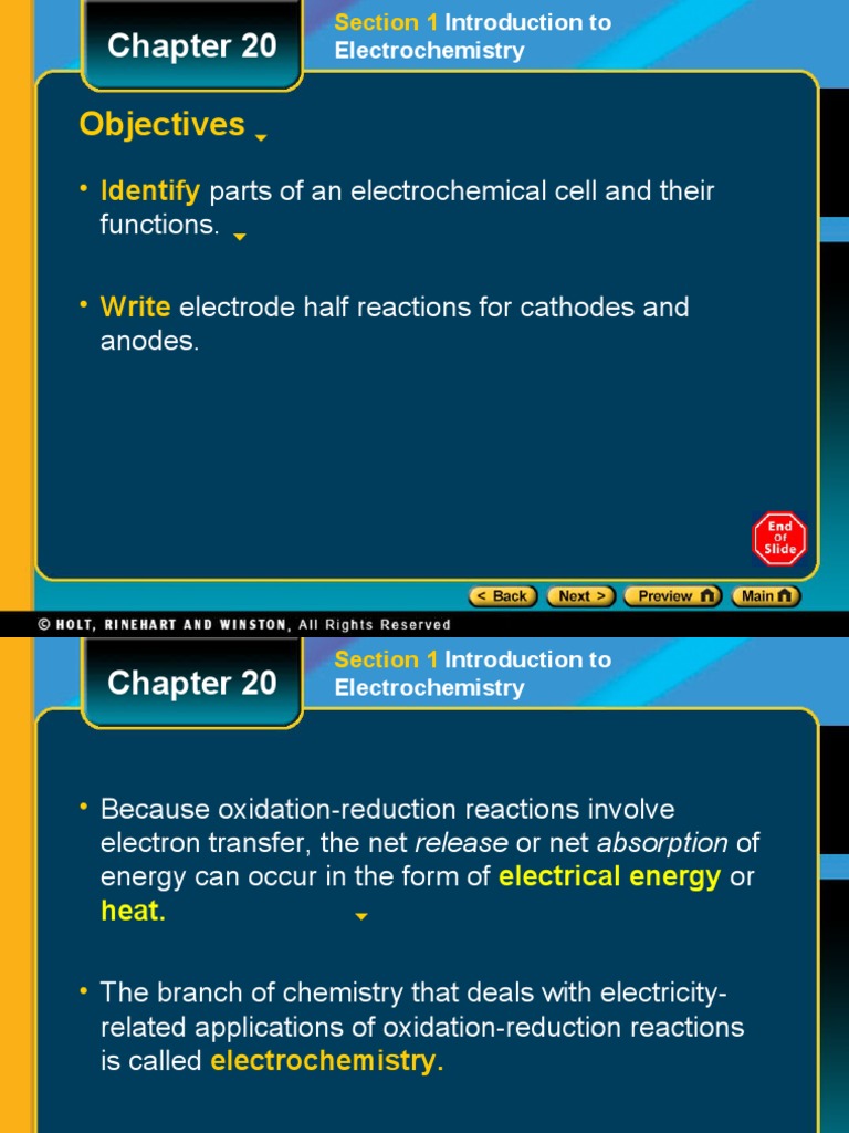 Objectives: Parts of An Electrochemical Cell and Their Functions ...