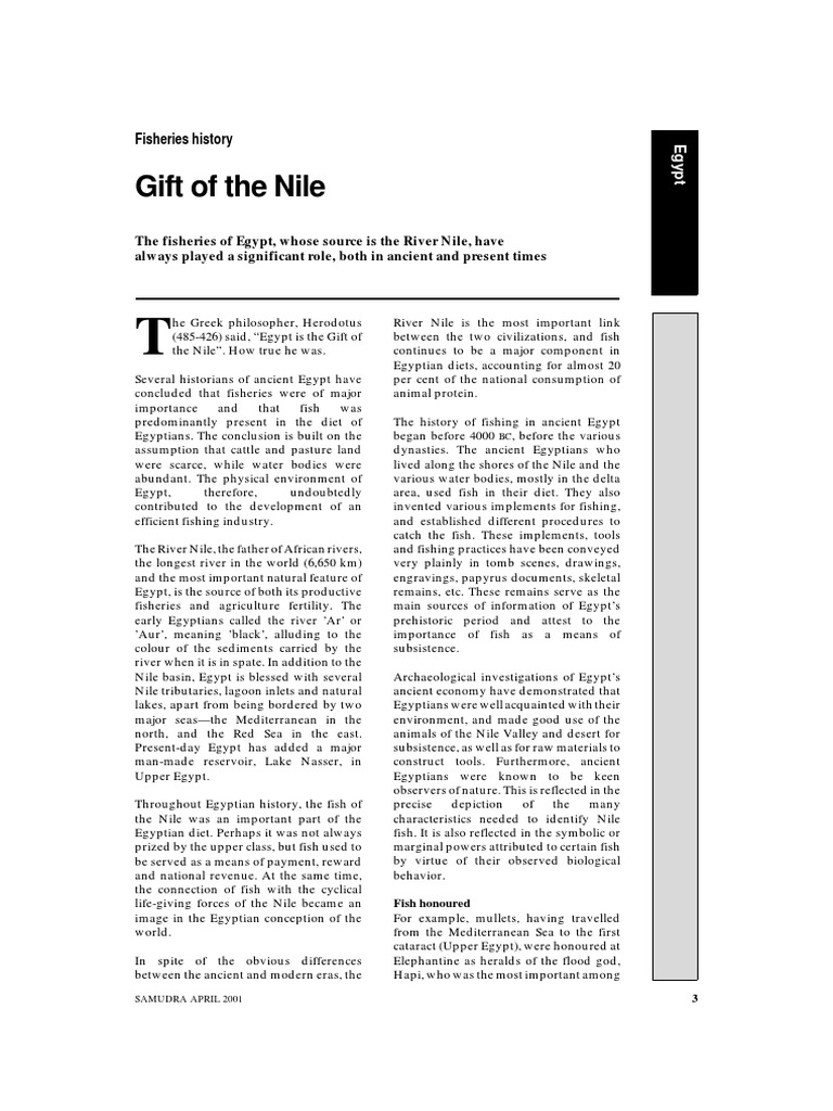 Gift of The Nile: Fisheries History | PDF | Ancient Egypt | Nile
