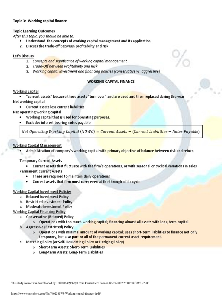 3 Working Capital Finance 1 PDF | PDF | Working Capital | Financial ...