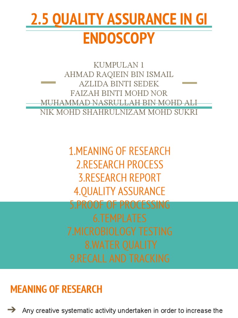 2.5 Quality Assurance in GI Endos PDF | PDF | Water Quality | Water