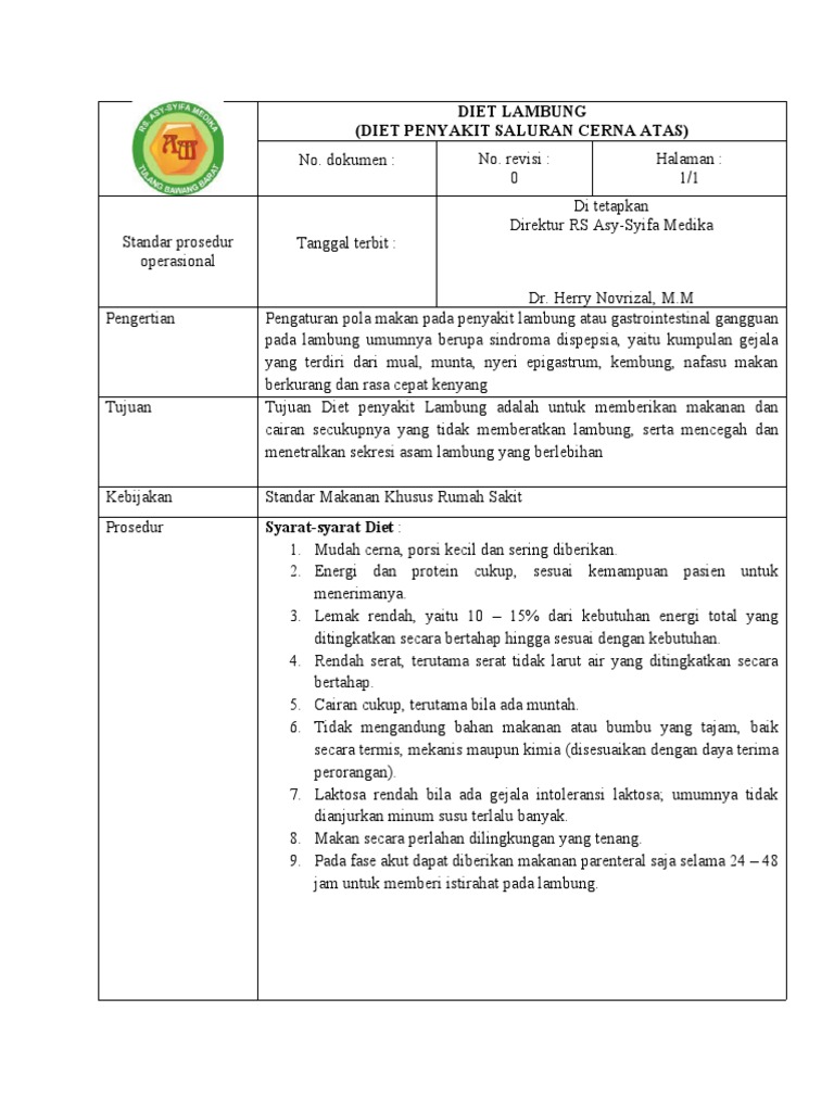 Spo Diet Lambung | PDF