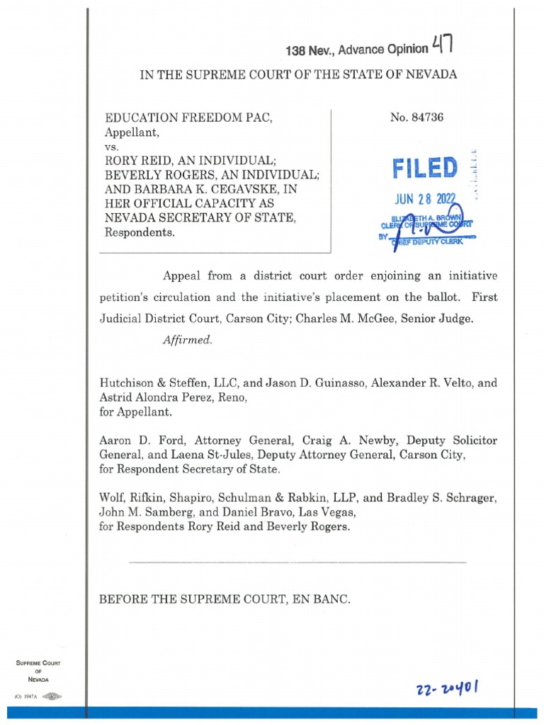 Education Freedom PAC v. Reid | PDF