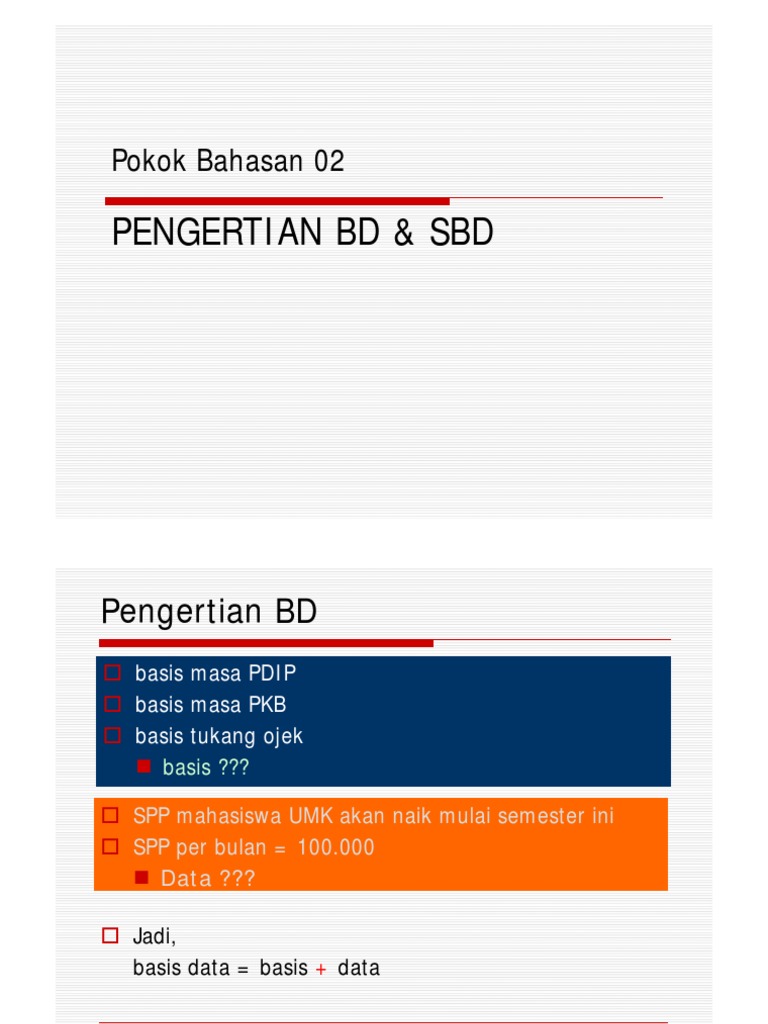 02 Pengertian SBD | PDF