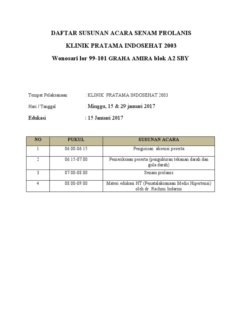 Senam Prolanis dan Edukasi Hipertensi | PDF