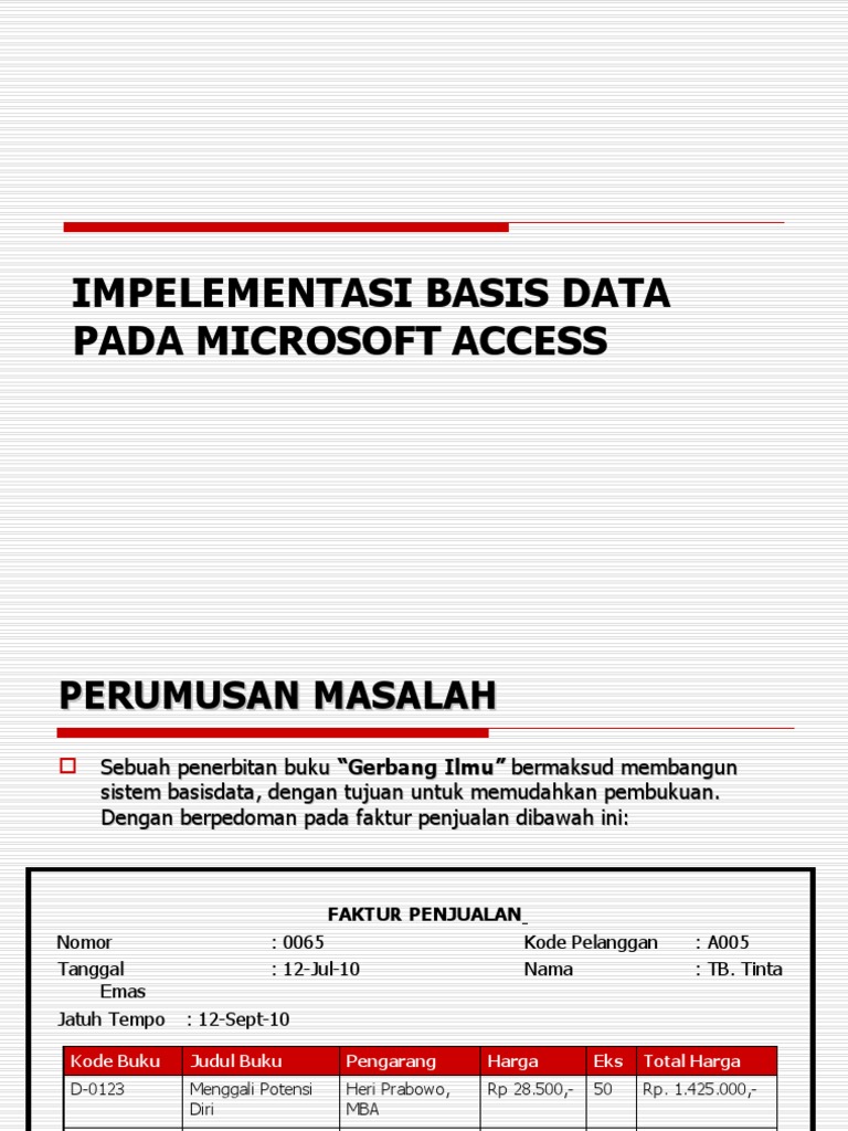 Implementasi Basis Data Pada Microsoft Access | PDF