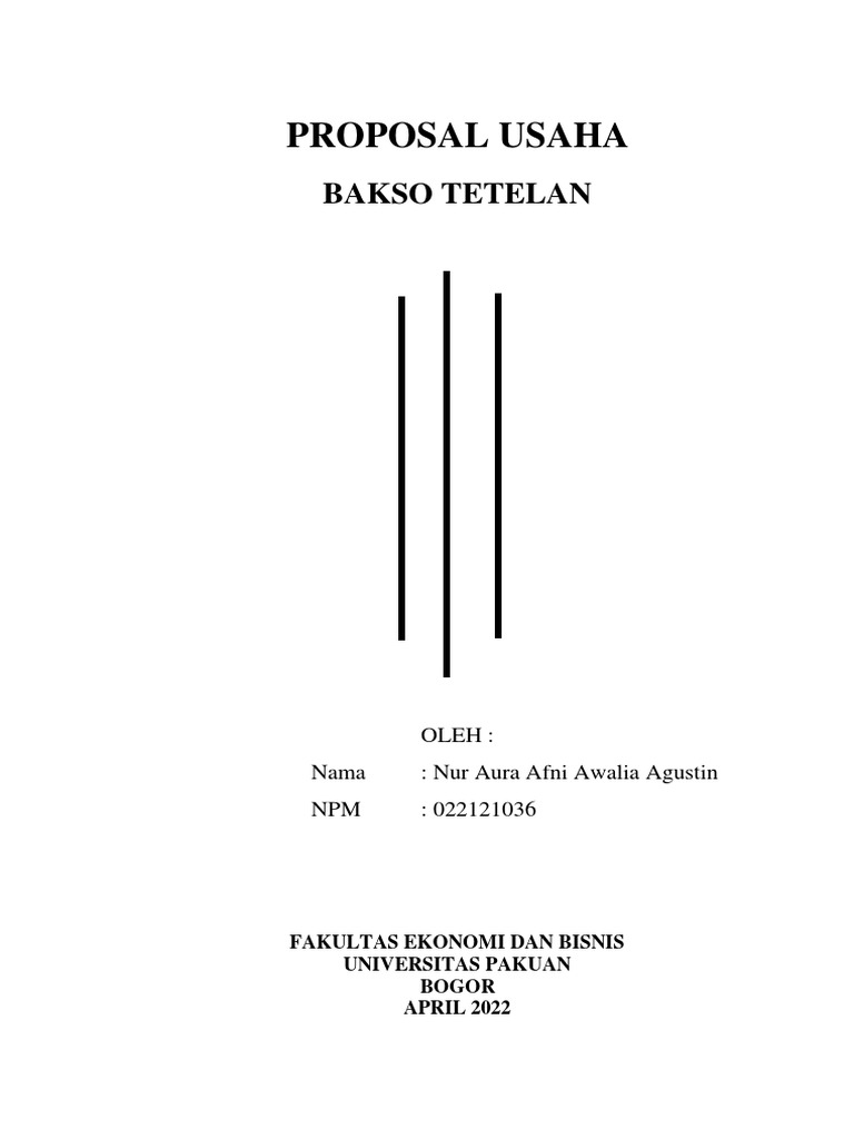 Proposal Usaha: Bakso Tetelan | PDF | Kesehatan Holistik