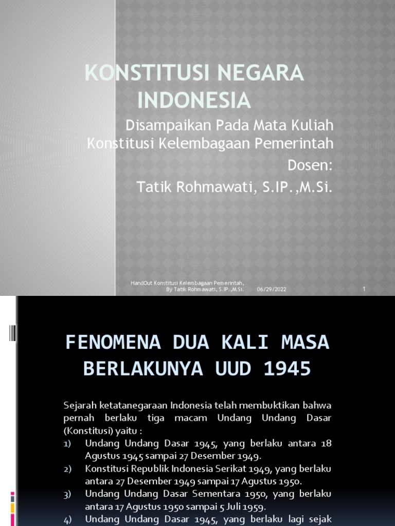 Konstitusi Negara Indonesia | PDF