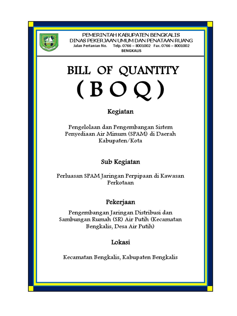 BOQ Desa Air Putih Final | PDF | Teknologi & Rekayasa