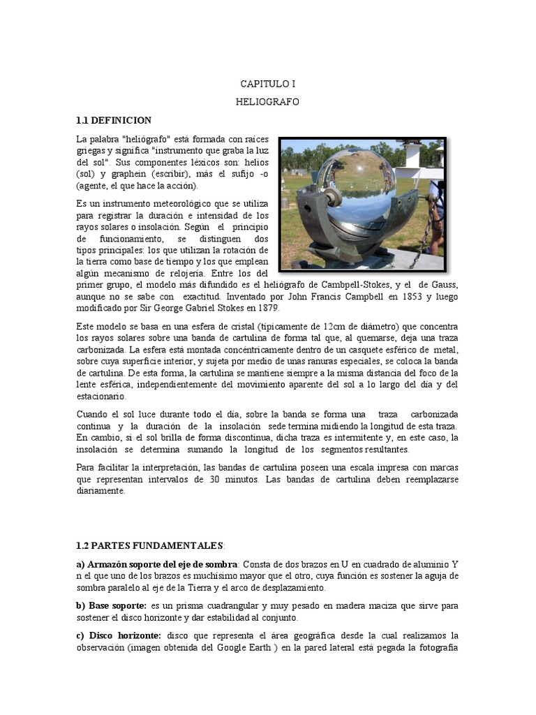 Introducción al heliógrafo: descripción, partes, funcionamiento y ...