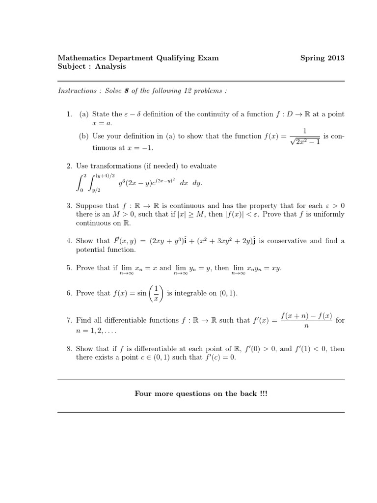 Analysis S13 Dqe Pdf Maxima And Minima Trigonometric Functions