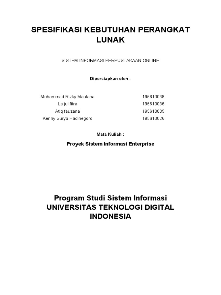 Proyek SKPL PSIE | PDF | Komputer