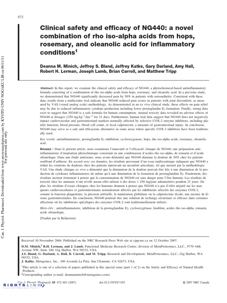 Clinical Safety and Efficacy of NG440: A Novel Combination of Rho Iso ...