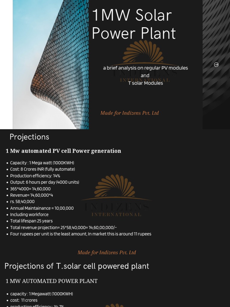 1MW Solar Power Plant: A Brief Analysis On Regular PV Modules and T ...