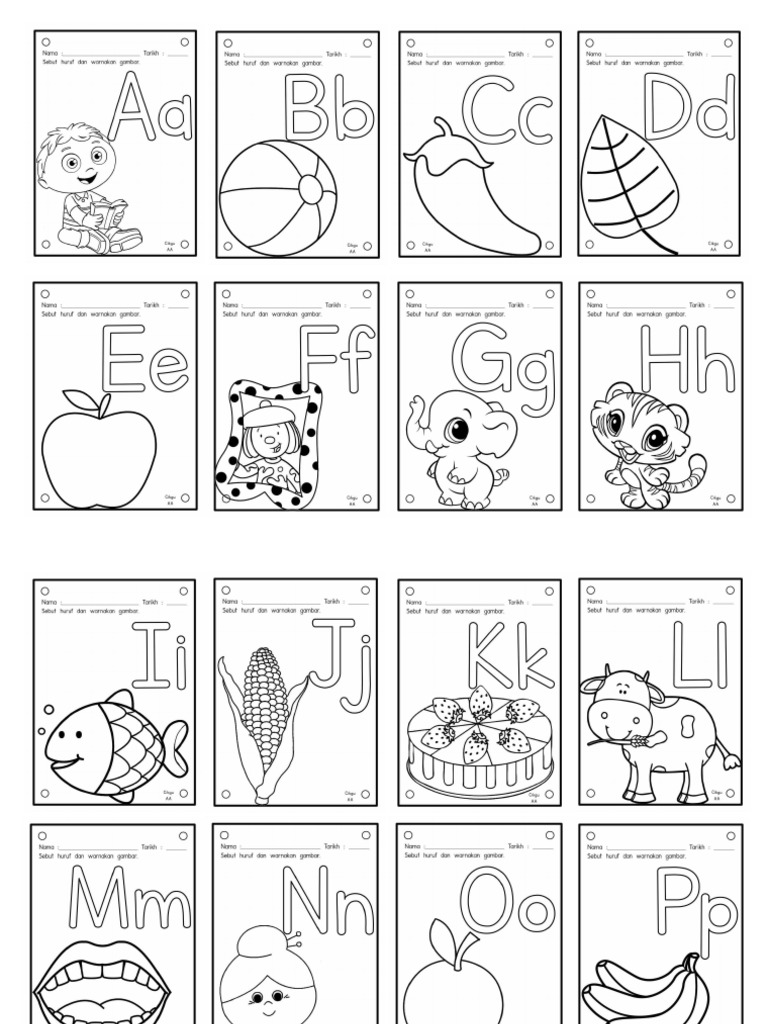 Mewarna ABC Tahun 1 | PDF