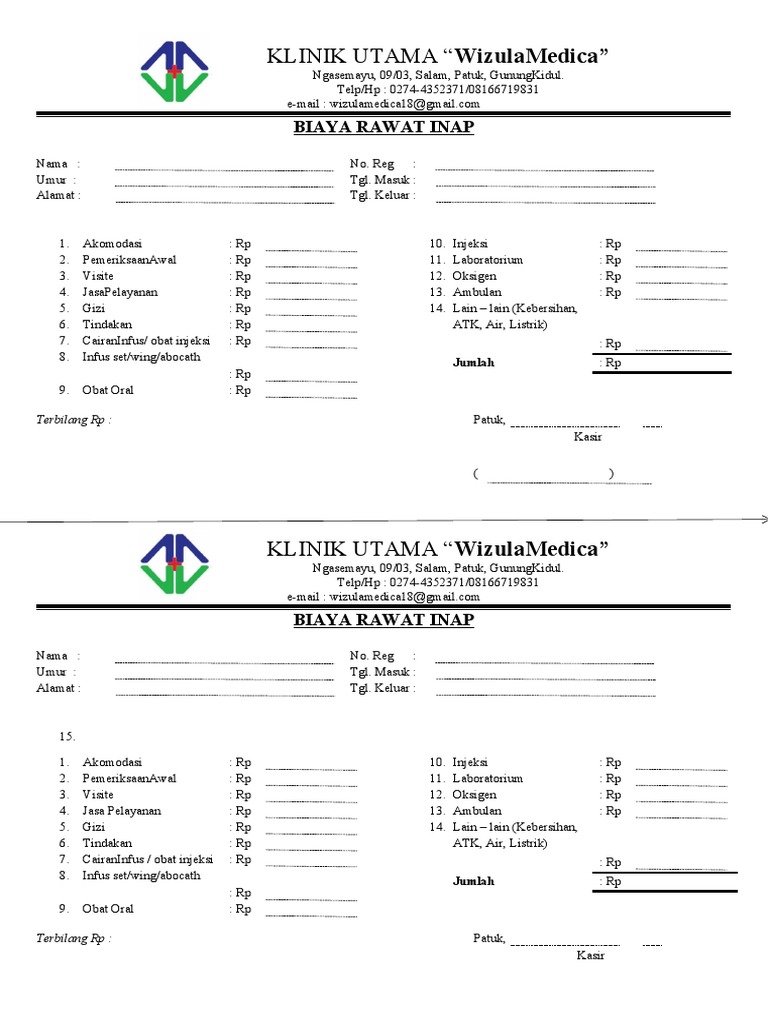 Kwitansi Biaya Rawat Inap | PDF