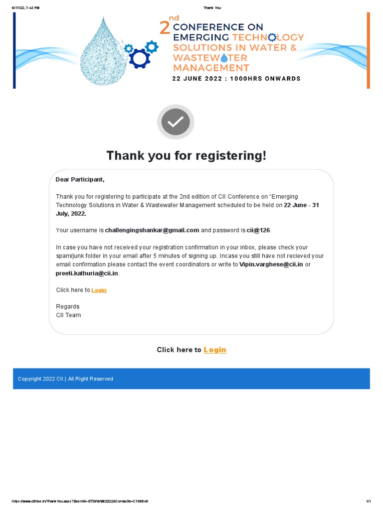 Thank You For Registering!: Dear Participant | PDF