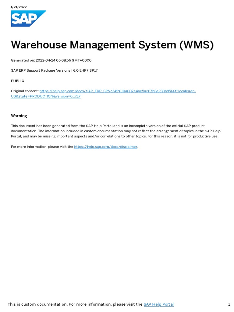 SAP Warehouse Management Guide | PDF | Graphical User Interfaces ...